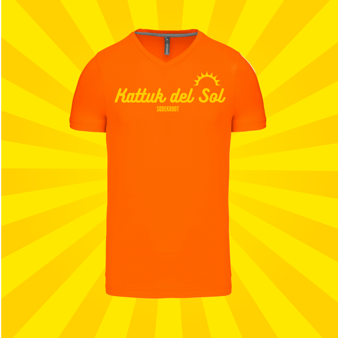 Kattuk del sol - shirt v-hals heren - Sodekroot!